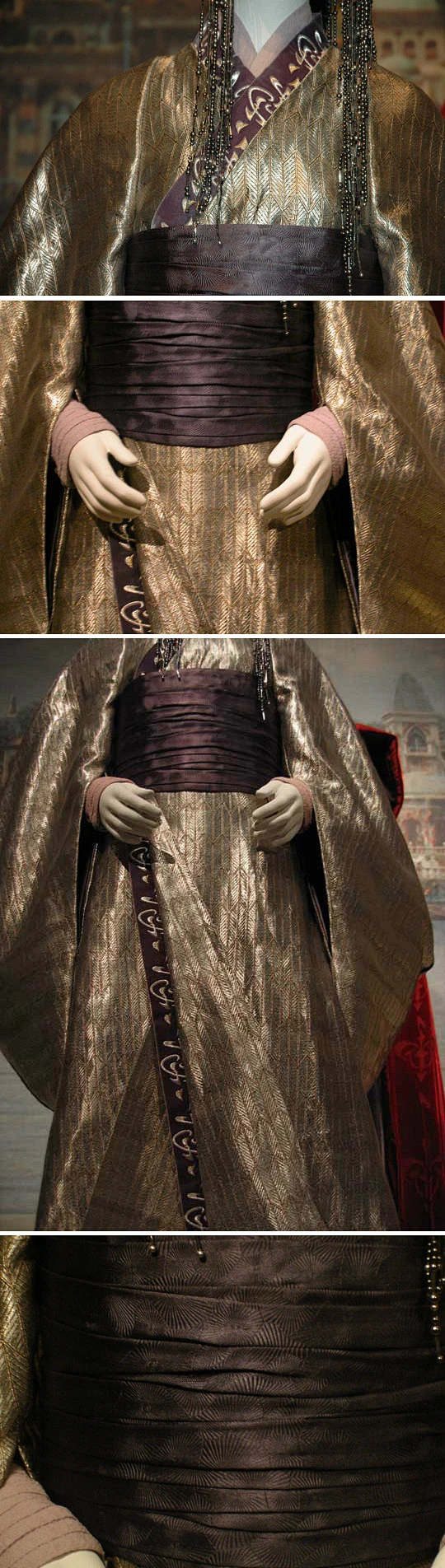 #星球大战服装# 系列（22）——前传三登基的纳布女王阿佩拉娜（Queen Apailana），出现在帕德梅的葬礼上。她的装束和帕德梅的和风 ...