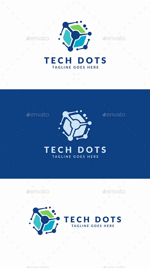技术点——抽象标志模板Tech Dots - Abstract Logo Templates连接、创建数据,点,点,实验室科学,科技,技术 ...