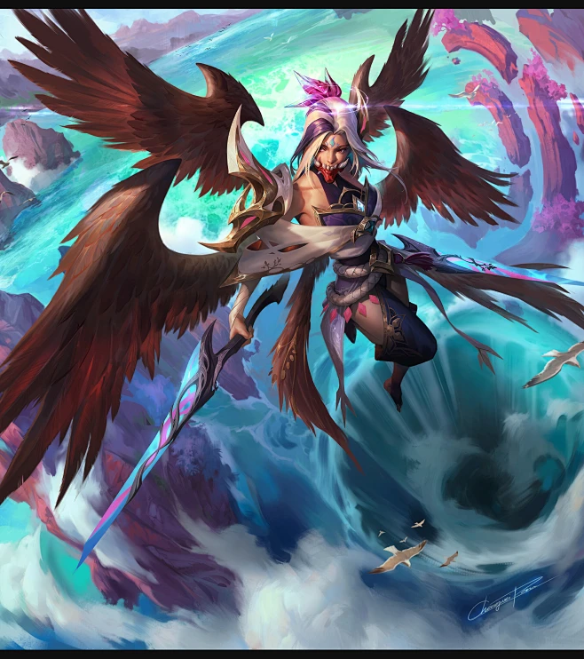 ArtStation - Spirit Blossom Kayle fan art + design-花瓣网