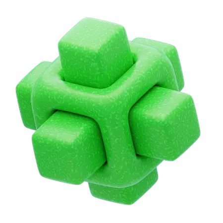 Plastic Resin Geometric Molecular Cube 3D Icon-花瓣网