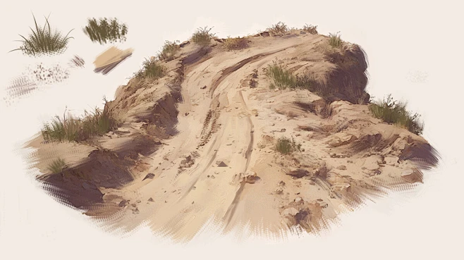 Arid Dirt Pavement - Surface Texture Brush Demo-花瓣网