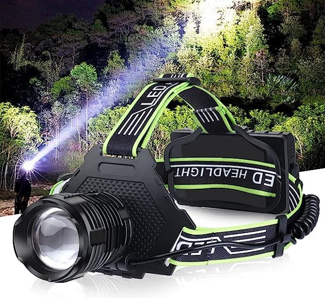 Rechargeable LED Headlamp, 100000 High Lumens Headlamp Super Bright ...
