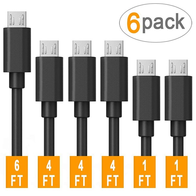 Amazon.com: Micro USB Cable Android, Covery Family 6-Pack (1ft, 4ft ...