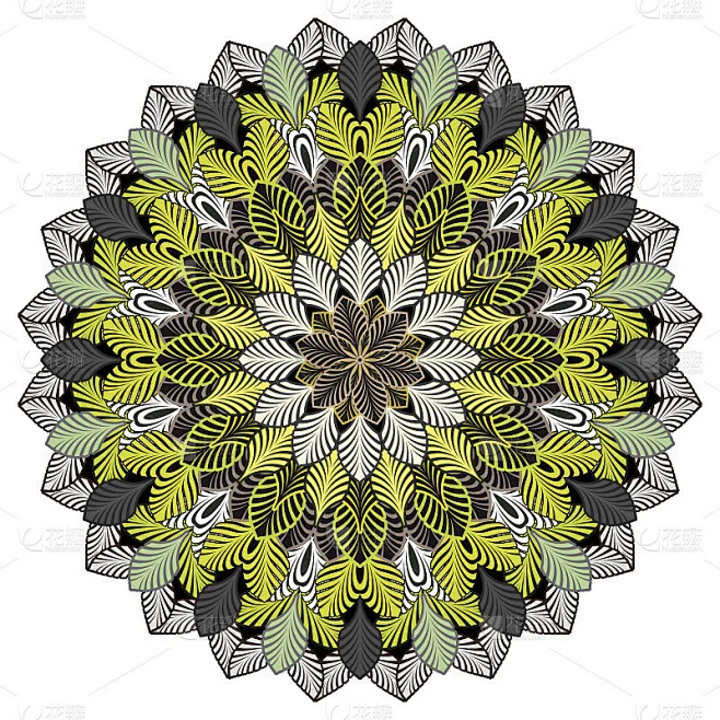 Mandala decorative pattern素材-花瓣网