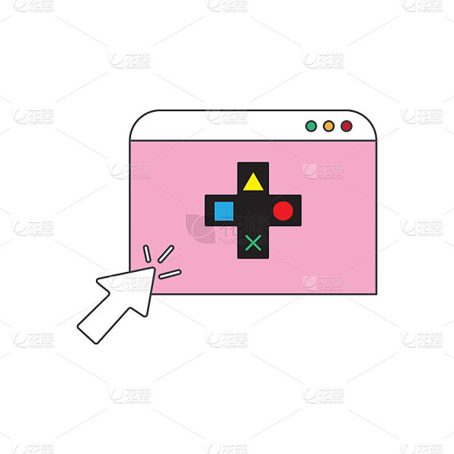game search colored icon. vector design illustrati