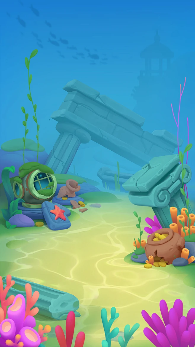 Undersea scene2-花瓣网