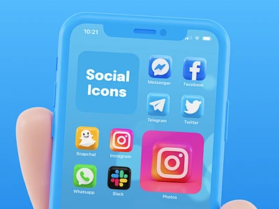 3D Icons for iOS 14 devices appstore phone messages snapchat instagram ...