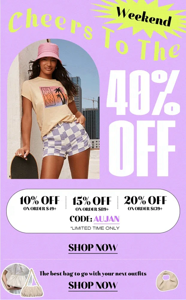 SHEIN: Weekend exclusive | from 40% off select items | Milled-花瓣网