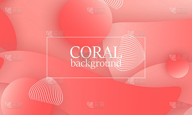 Coral color abstract background. Vector