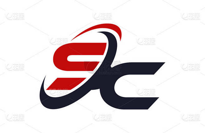 Sc 标志旋风全球红字矢量概念