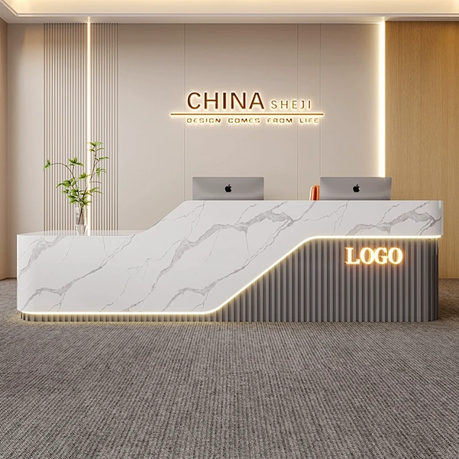 烤漆公司前台接待台简约现代柜台酒店美容院服装店收银台吧台定制-tmall.com天猫-花瓣网