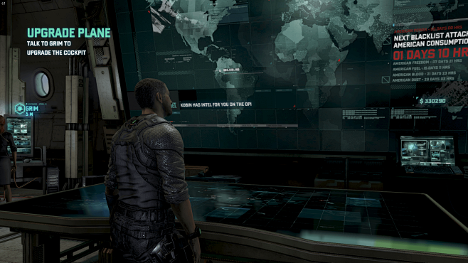 HUD screenshot of Splinter Cell Blacklist video game interface