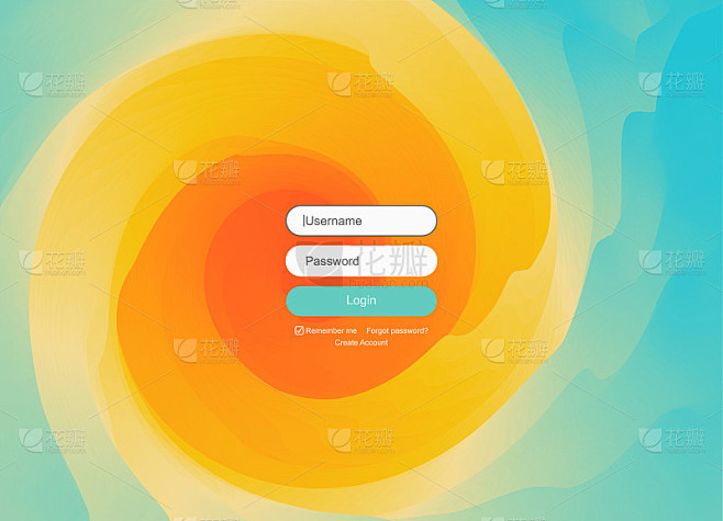 Login user interface. Modern screen design for mob