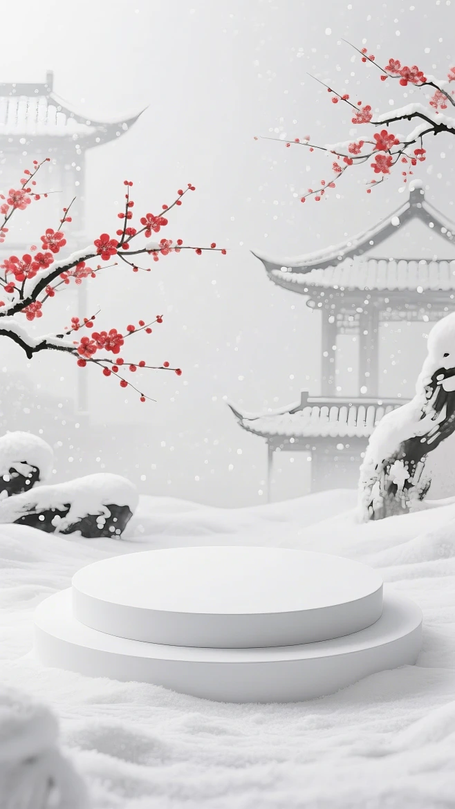 场景，展台，电商用背景，中式国风，淡彩，竖版，zxs (8)-花瓣网