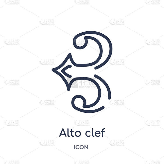 alto clef icon from music and media outline collec