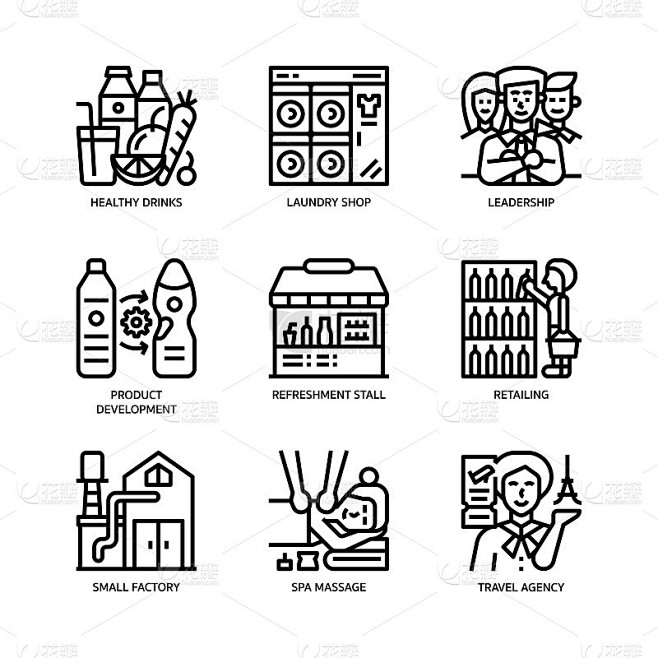 Small business icons set