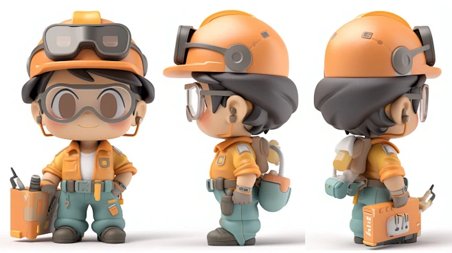 5415_Blind_Box_Style_Automotive_engineer_in_work_clothes_surrou ...