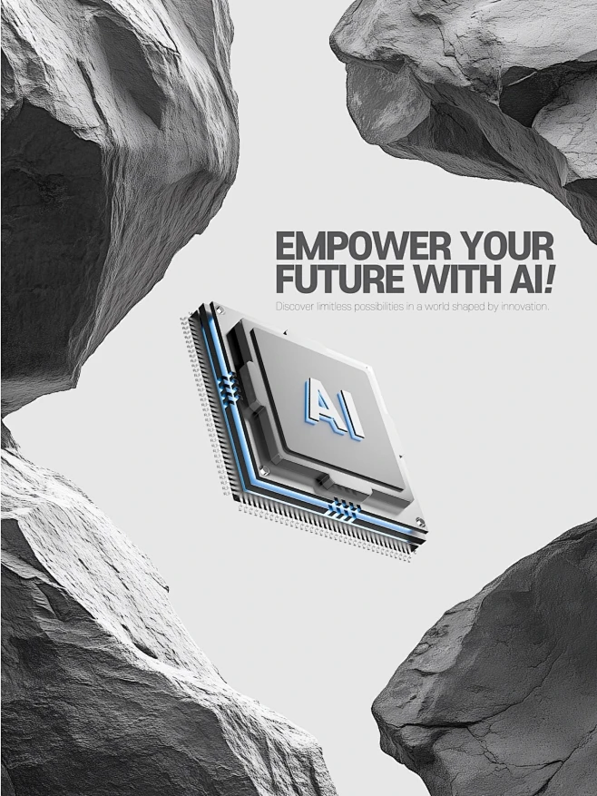 AI computing power intelligent chip technology 15款3D未来科幻AI算力智能芯片科技峰会论坛 ...