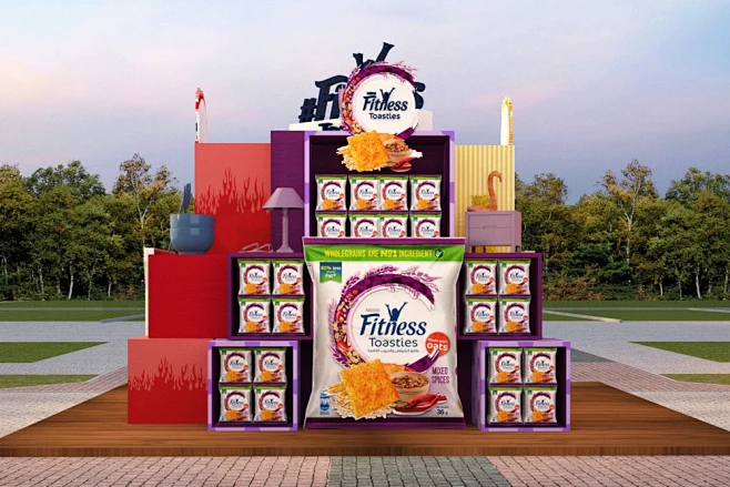 Fitness Toasties Sampling Display-花瓣网