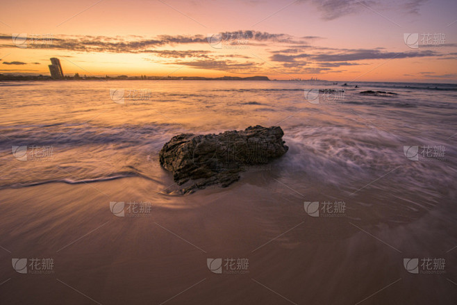 黄金海岸,海滩,水平画幅,无人,2015年,户外,澳大利亚,海洋,日落,摄影