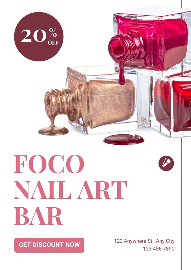 Nail Art Salon Manicures Services Discount Promo Advertising Flyer素材-花瓣网