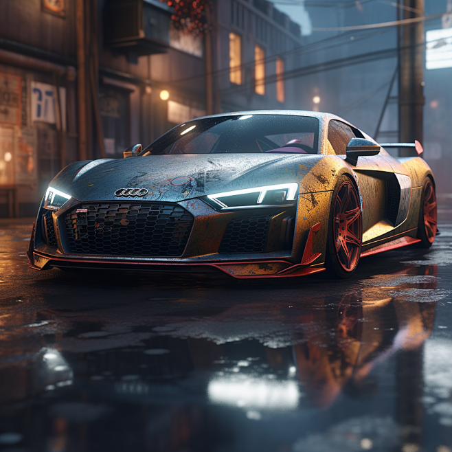RSMJ56_audi_r8_cyberpunk_style_realistic_5realistic_realistic_h ...