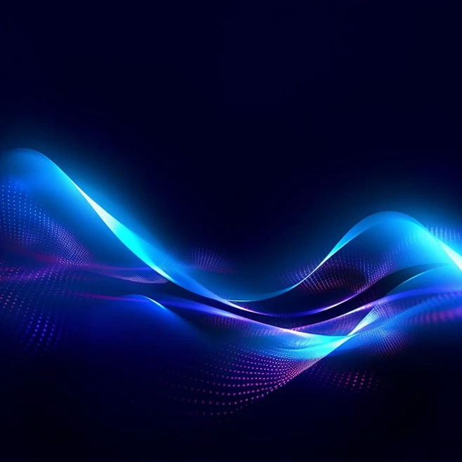 bule glow waves,in the style of dotted,3d space,abstract blue lights ...