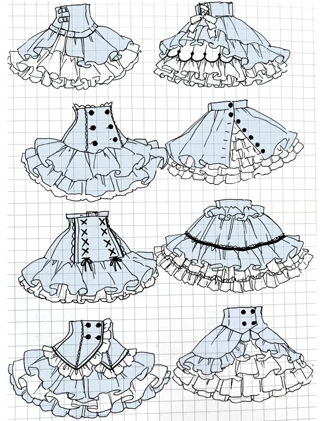 lolita上衣衬衫，帽子，鞋子，sk，背部设计版型分享 所以如果您愿意，请作为参考。 ️初夏 #lolita设计 #bnt - 小红书-花瓣网