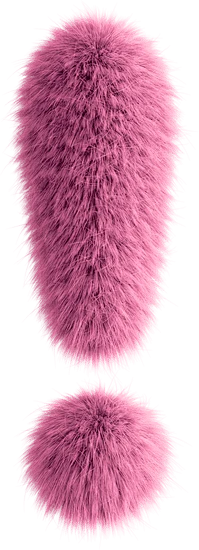 Pink 3D Fluffy Symbol Exclamation Mark-花瓣网