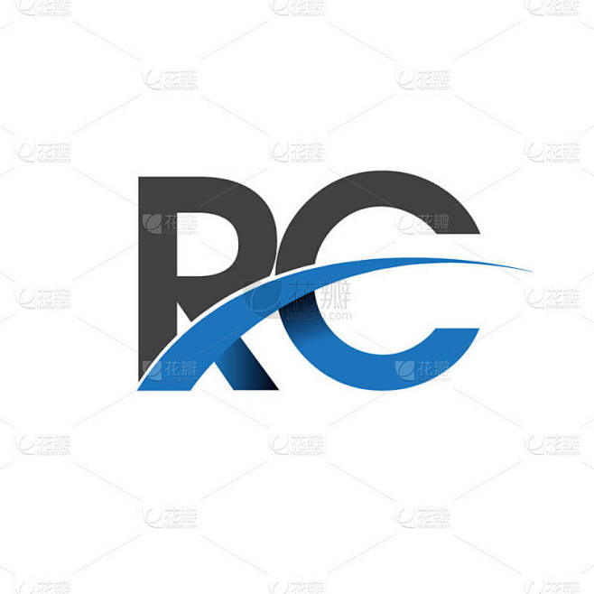 rc 字母徽标, 您的企业和公司的初始徽标标识