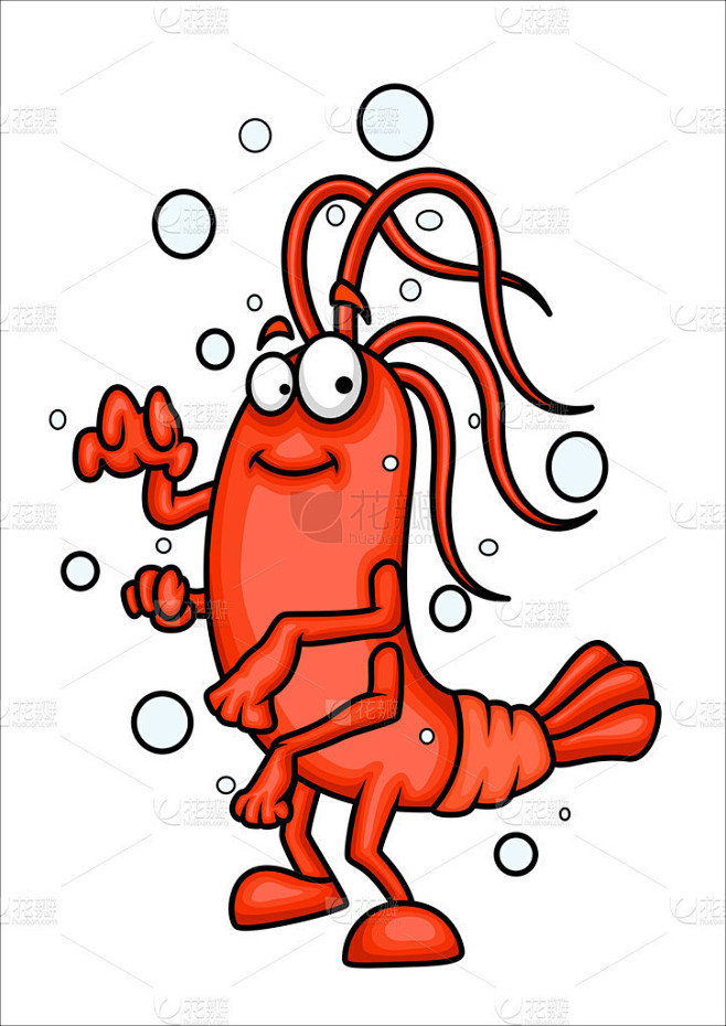 Cartoon Clever Shrimp Character