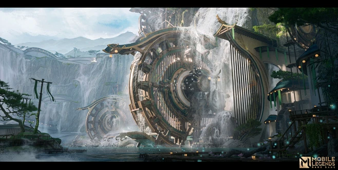 Chinese style waterwheel-花瓣网