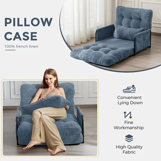 Amazon.com: MAXYOYO Adjustable Floor Sofa Couch with Pillow, 5-Position ...