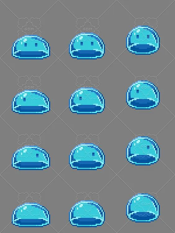 Slime move, sprite sheet, game asset-花瓣网