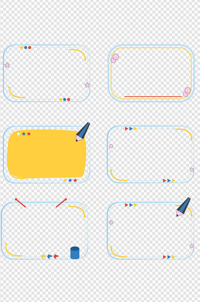 简约卡通可爱小清新标题框文本框边框-花瓣网