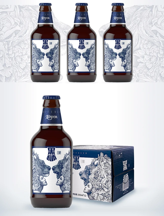 黑狮白啤11.8度棕瓶（含瓶）12*330ml纸箱瓶/-tmall.com天猫-花瓣网