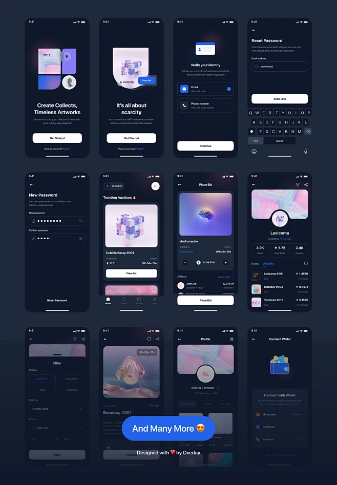 Nifty - NFT Marketplace App UI Kit - Figma Resources : Nifty is a Premium and High-Quality NFT ...