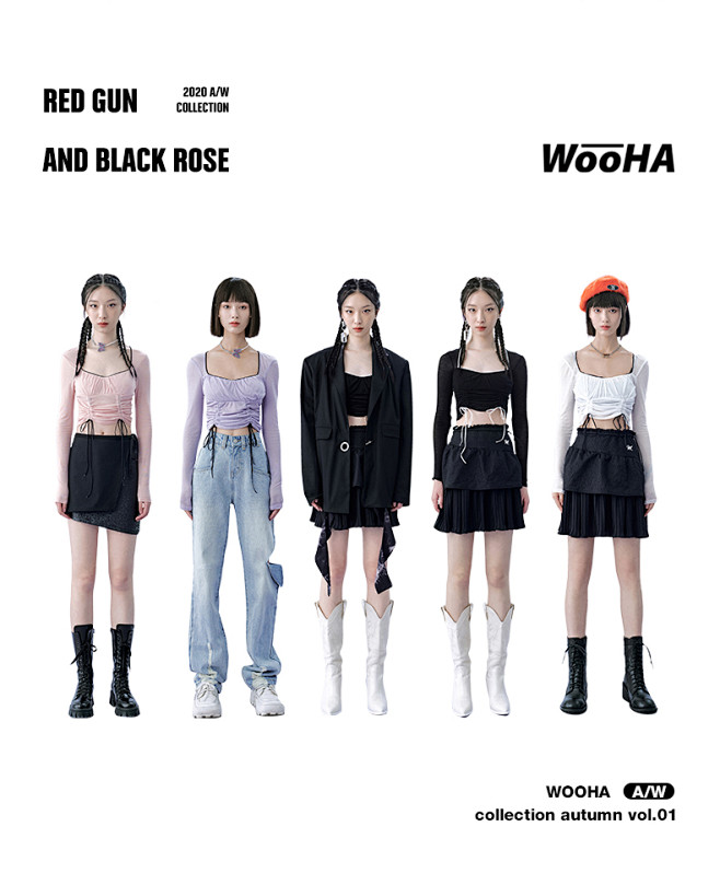 WooHa/吾哈2020夏新款法式T恤抽褶显瘦短款方领上衣长袖打底衫女-tmall.com天猫