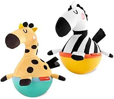 Skip Hop ABC & Me Plush Toy Wobble Set, Zebra & Giraffe, 2 Count (Pack ...