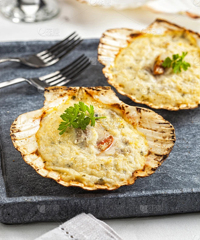 Gratinated扇贝素材-花瓣网