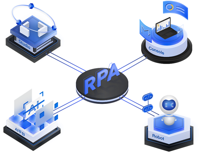 RPA机器人流程自动化，企业级智能RPA机器人自动办公-达观数据 _2.5D插画_T2021712 #率叶插件，让花瓣网更好用_http ...