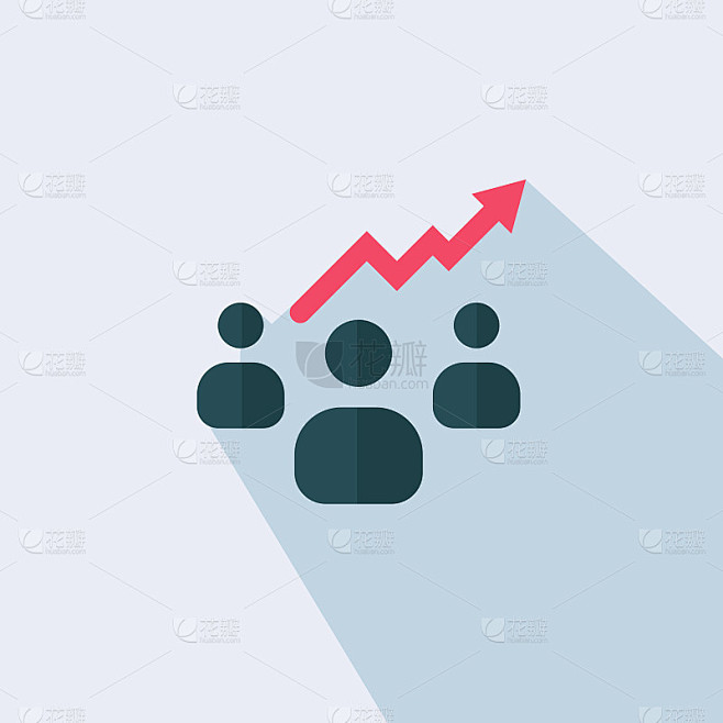 Business people growth icon - Flat vector illustra