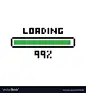 Pixel loading 99 percent loading bar vector image on VectorStock-花瓣网