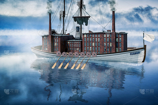 一艘有工业的船