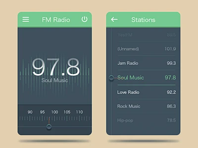 Fm Radio UI Rebound-花瓣网