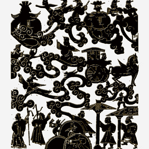 黑色汉代花纹png免抠素材_新图网 https://ixintu.com 黑色 汉代花纹 多变 汉代文化 汉朝 明快 四面延伸