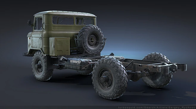 GAZ-66 Chassis, Ryzhkov 3D-Models : Game ready 3d-model of Soviet ...