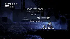 Main menu screenshot of Hollow Knight video game interface.-花瓣网