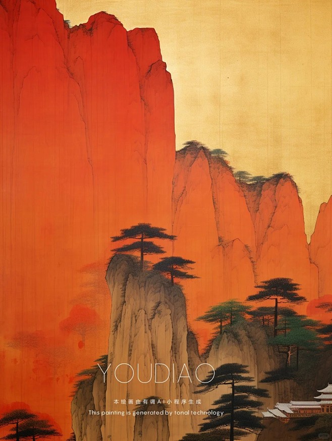 重绘中国画之红绿山水_2_有调AI_来自小红书网页版