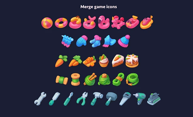 merge game game icon арт cartoon concept art sketch icons set Pack ...